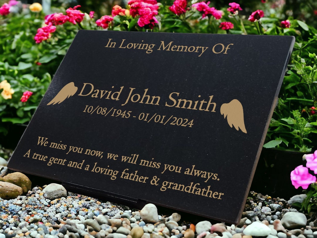 Granite Memorial Plaque 29x21cm, A4 Size, Grave Marker, Crematorium ...