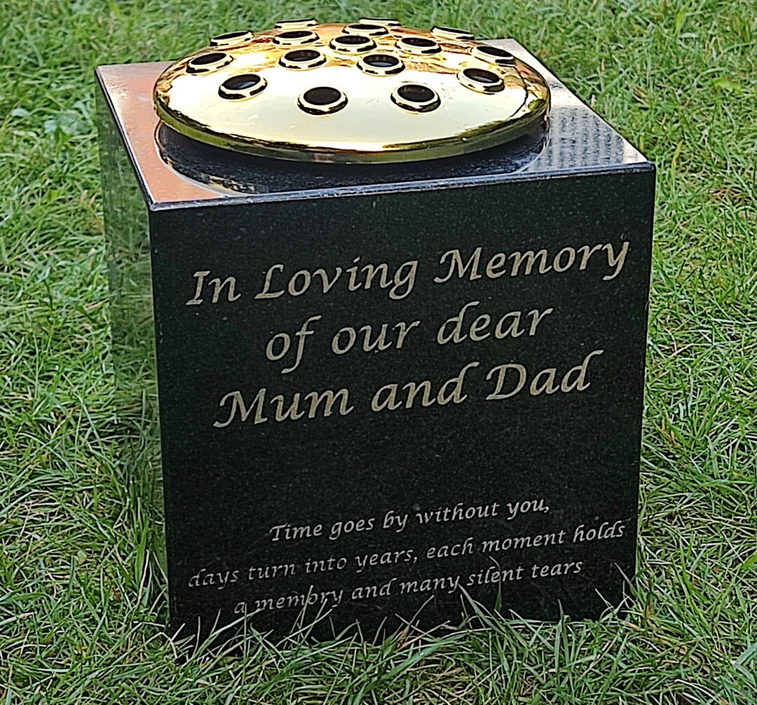 Granite Vase Memorial Plaque, Grave Marker, Crematorium, Garden ...