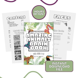 Amazing Animals Brain Book Printable PDF 7-11, Wordsearch, Cryptograms ...