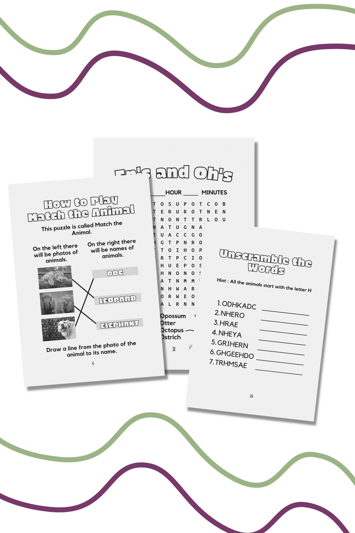 Amazing Animals Brain Book Printable PDF 7-11, Wordsearch, Cryptograms ...