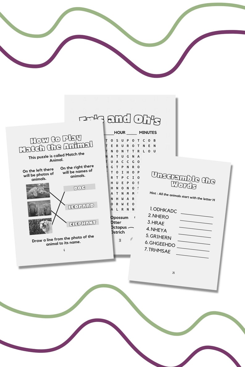 Amazing Animals Brain Book Printable PDF 7-11, Wordsearch, Cryptograms ...