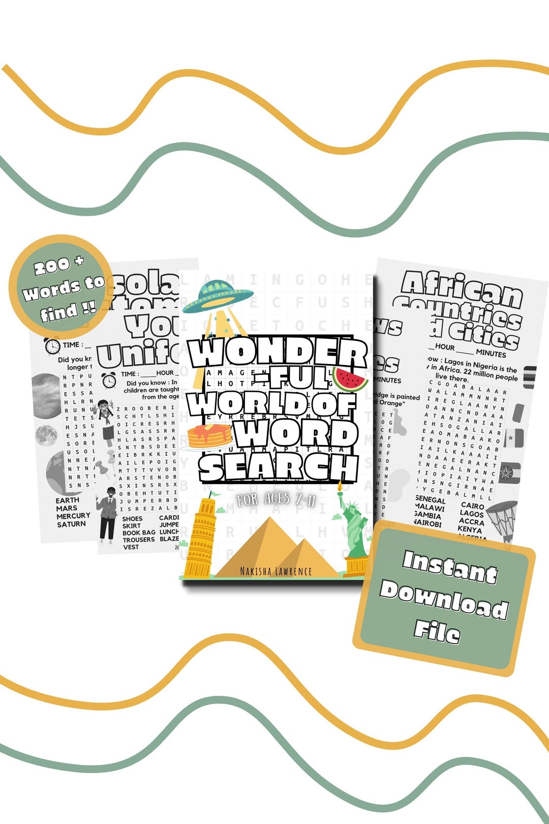 Wonderful World of Word Search Printable PDF 7-11 Colourful Christmas ...