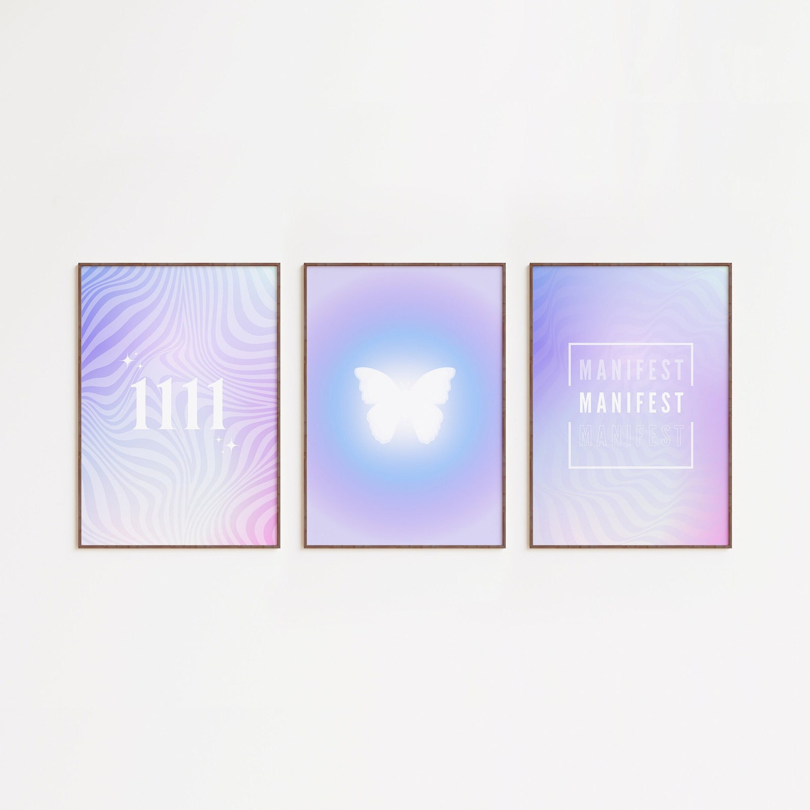 Butterfly Aura Set of 3 Posters Positive Affirmation Retro Gradient ...