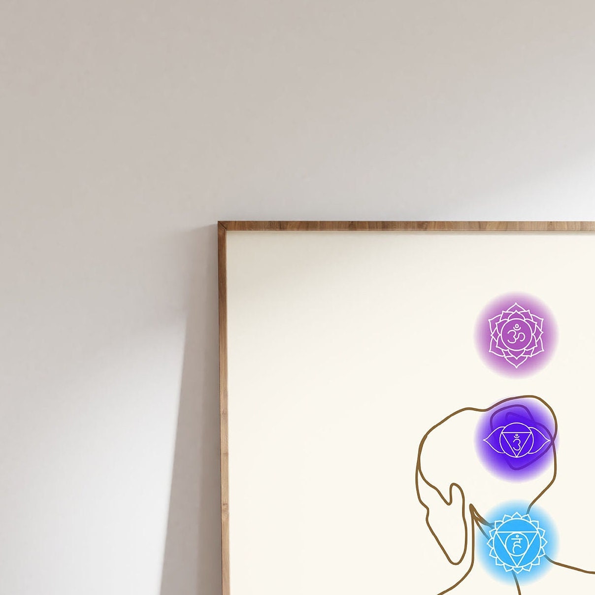 Colorful Gradient Aura Chakras Silhouette Digital Print, Spiritual ...