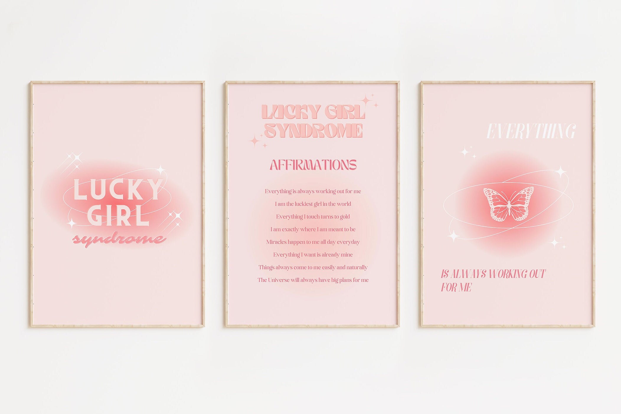 Pink Positive Affirmation Poster Gradient Aura Poster Gift for - Etsy