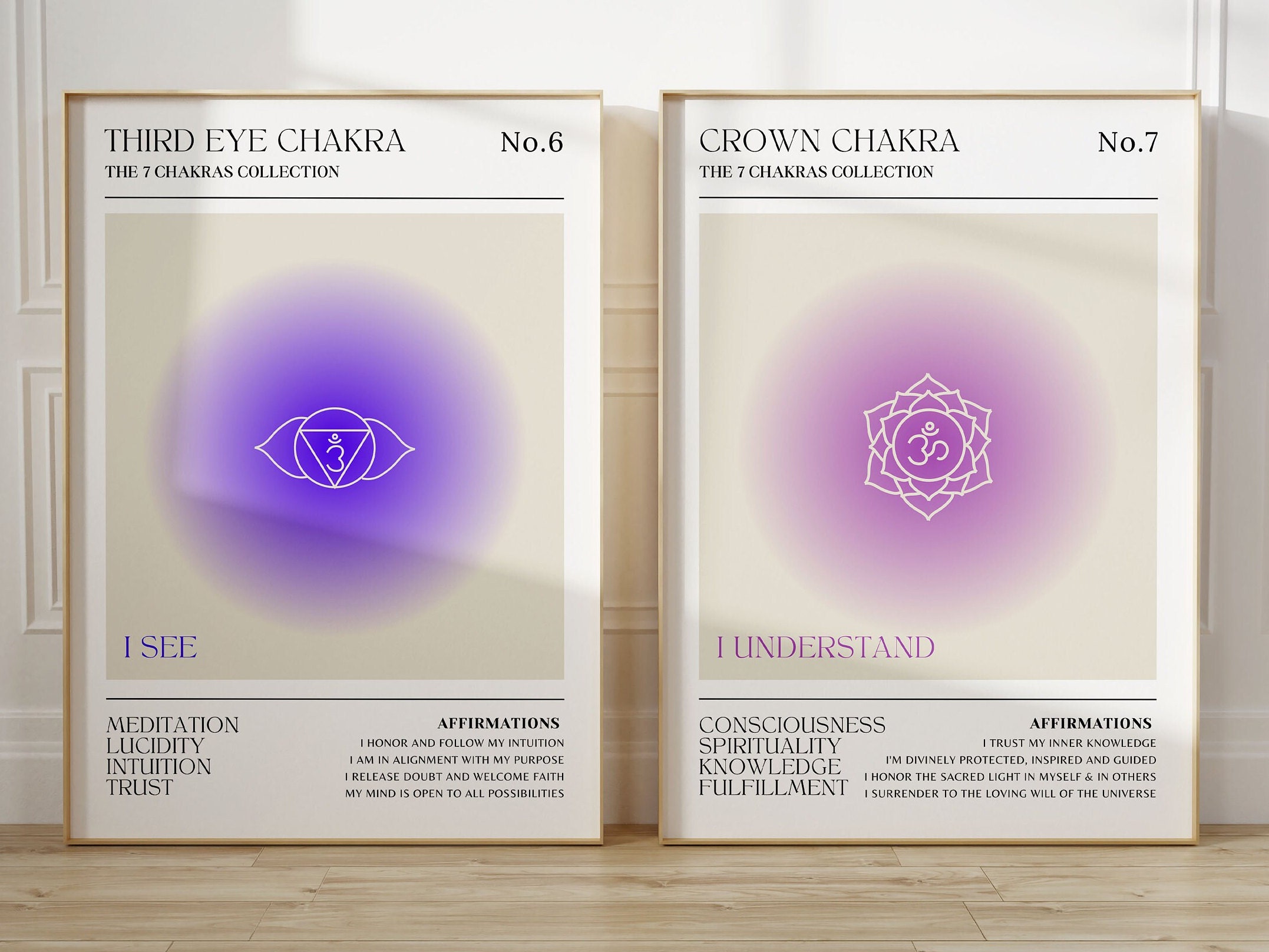 Gradient Aura Indigo Third Eye Chakra Affirmations Digital Print ...