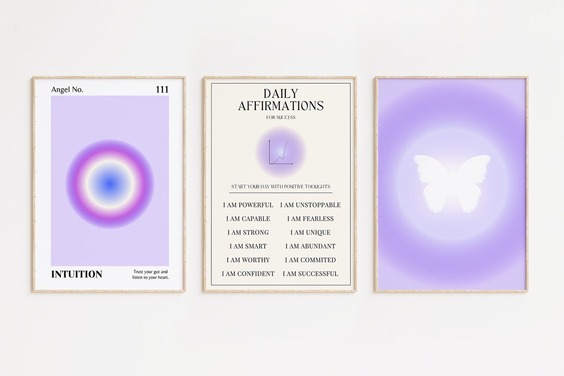 Daily Affirmations Aura Poster, Success Affirmation Print ...