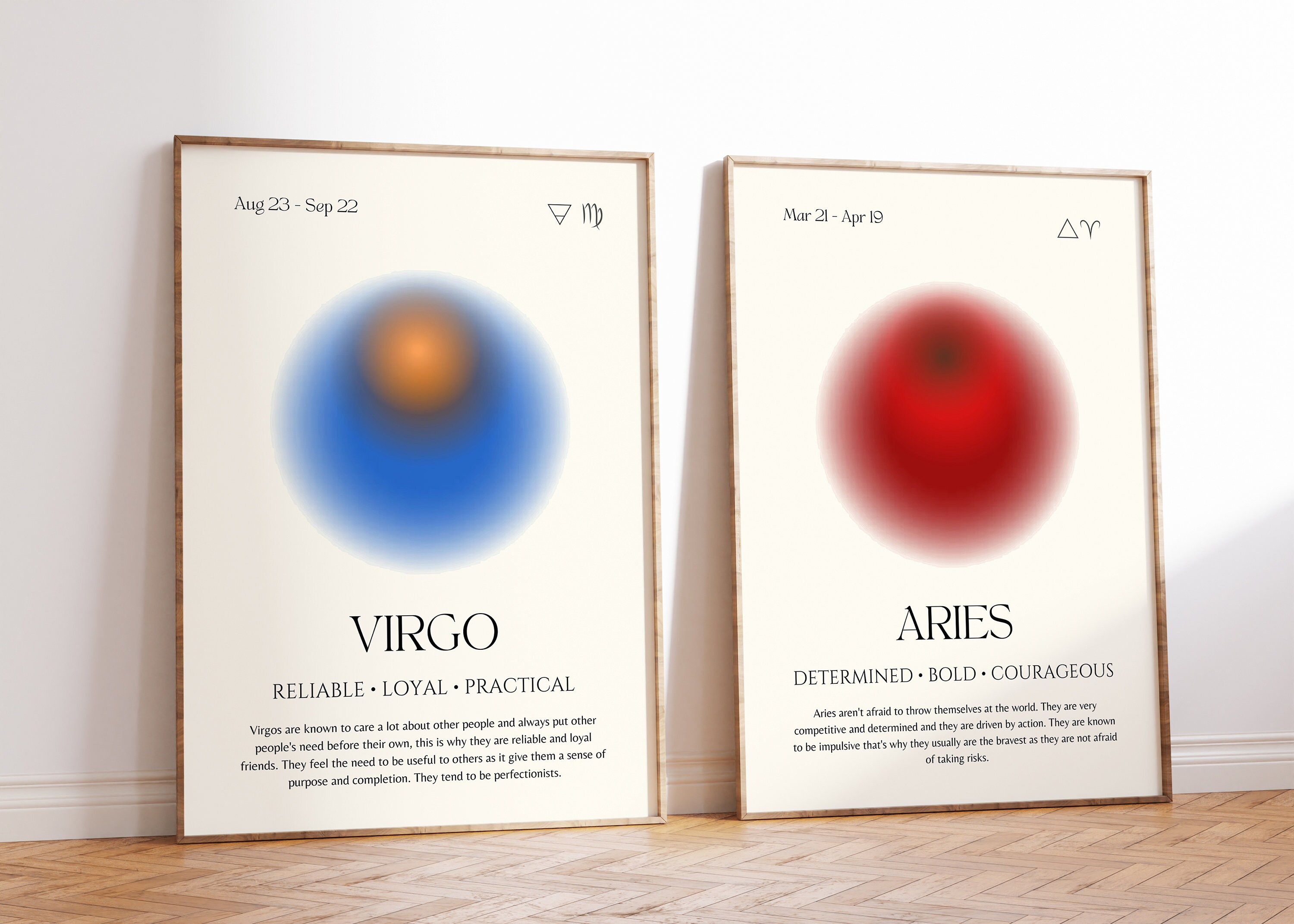 Virgo Zodiac Sign Gift Poster, Gradient Aura Virgo Wall Art, Zodiac ...
