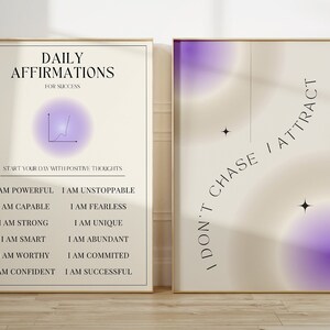 Daily Affirmations Aura Poster, Success Affirmation Print ...