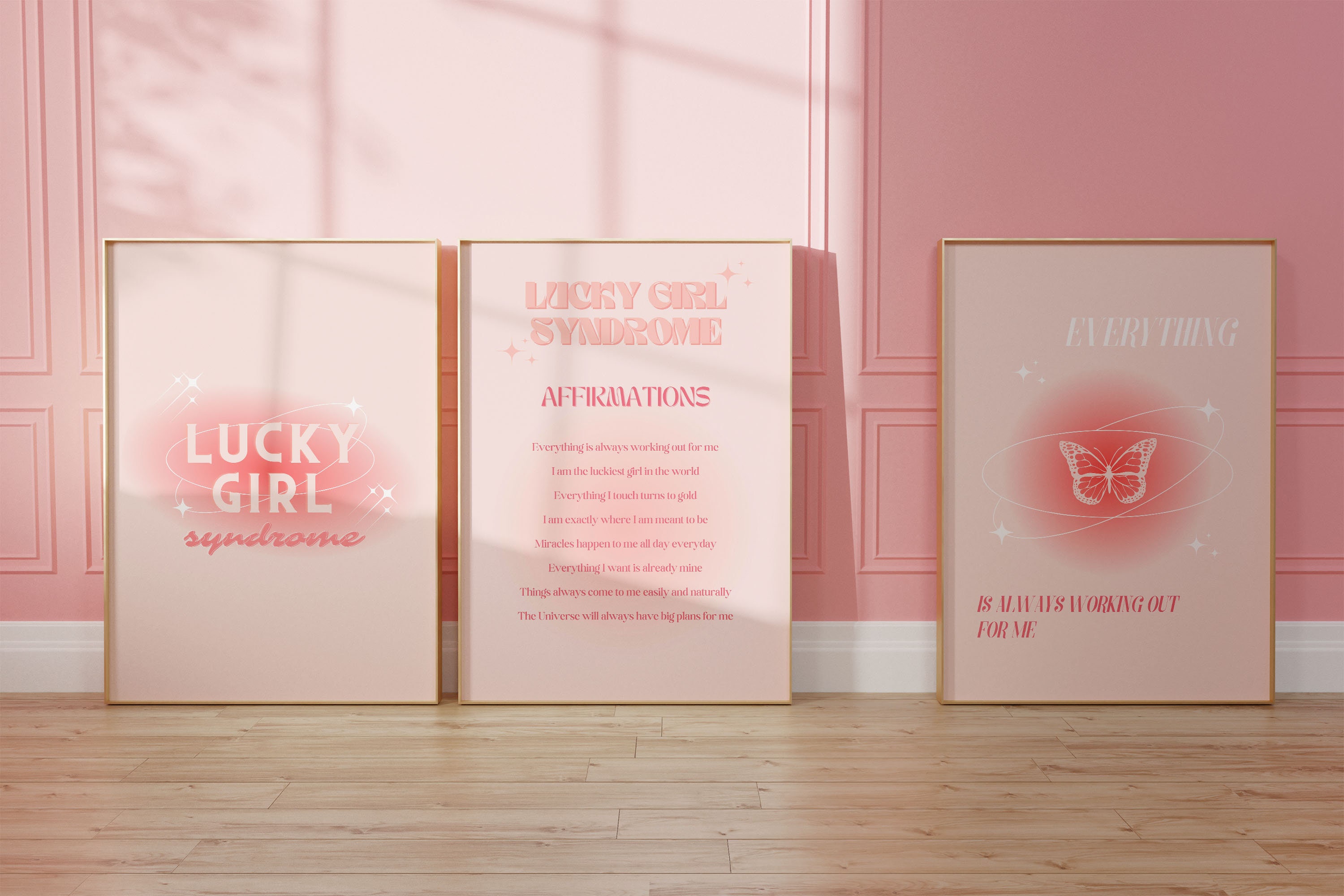 Pink Positive Affirmation Poster Gradient Aura Poster Gift for - Etsy