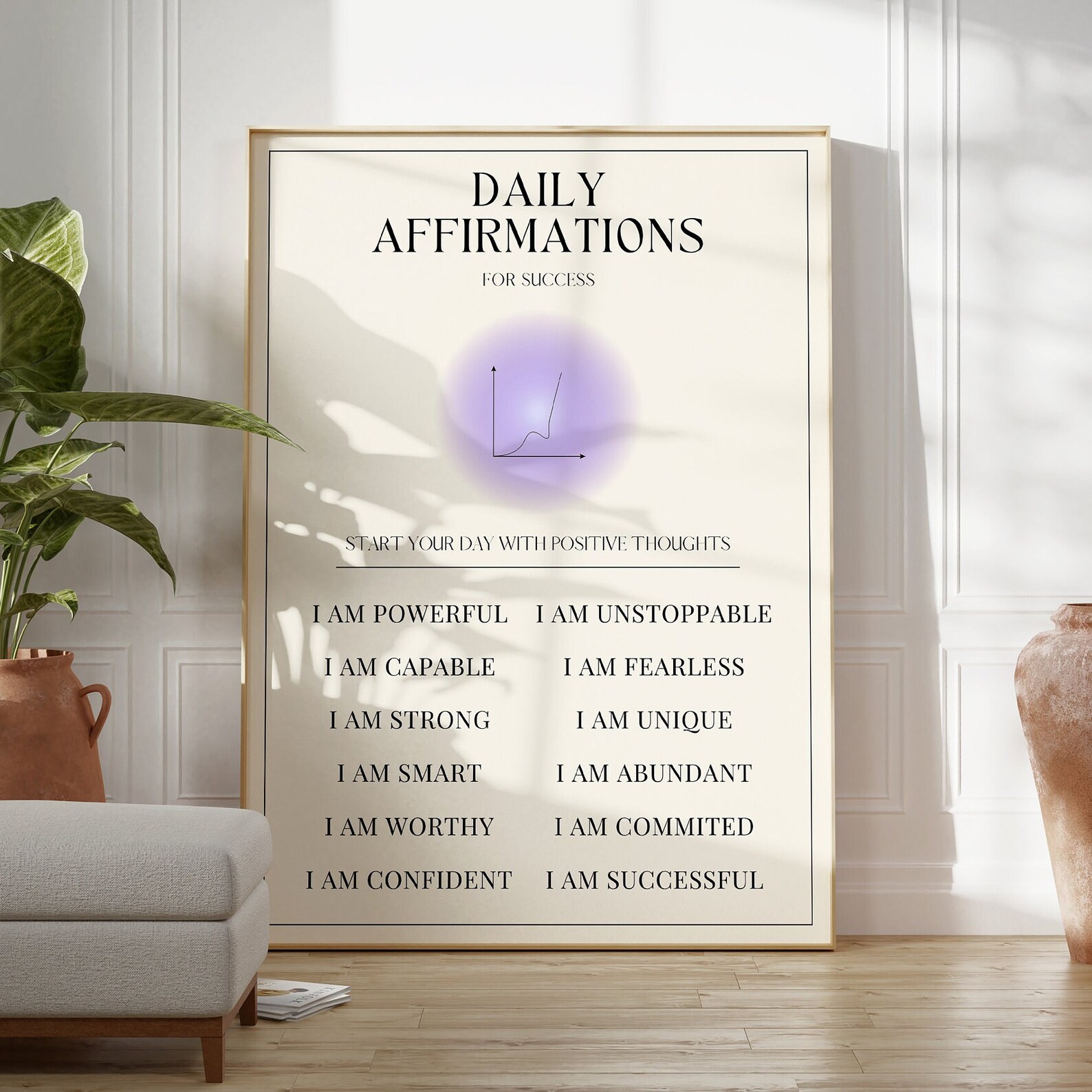 Daily Affirmations Aura Poster, Success Affirmation Print ...