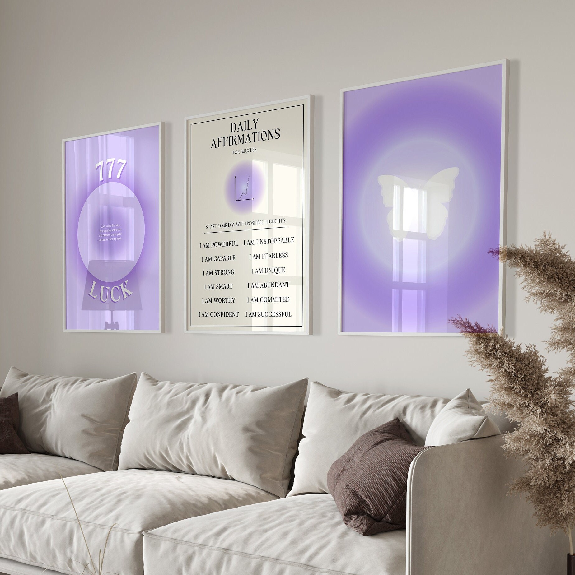 Daily Affirmations Aura Poster, Success Affirmation Print ...