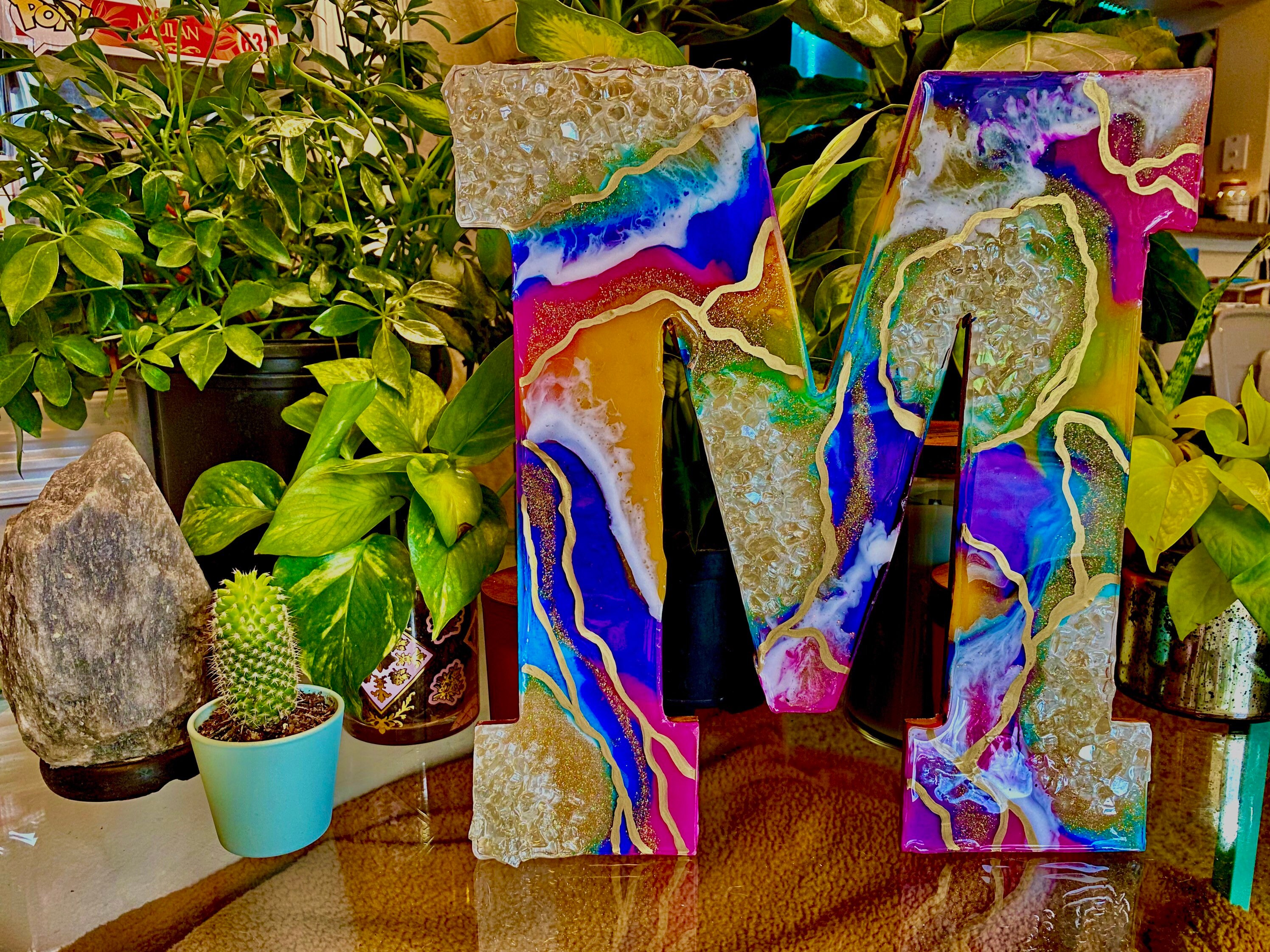 13 Inch Geode Style Letter - Etsy