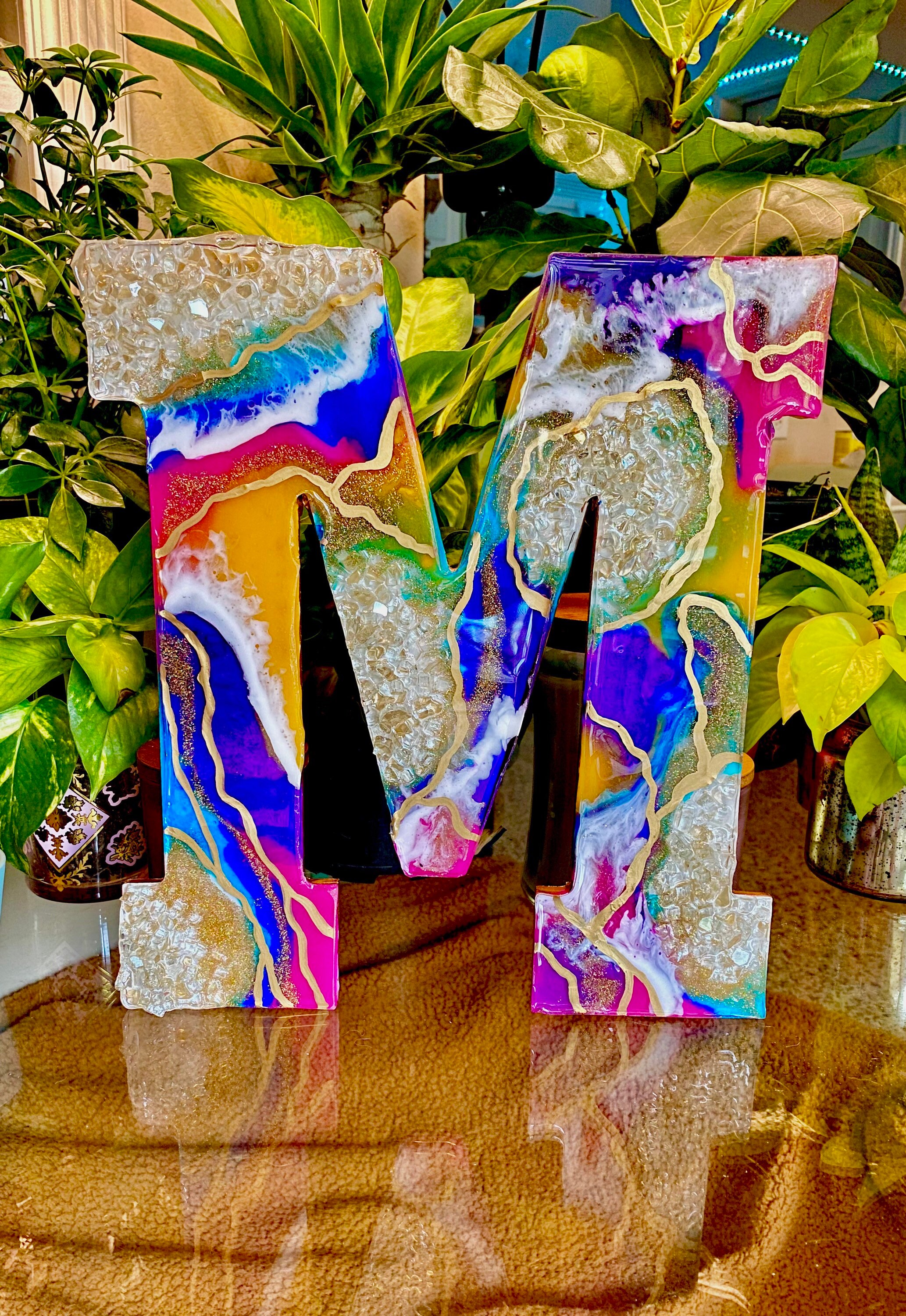 13 Inch Geode Style Letter - Etsy