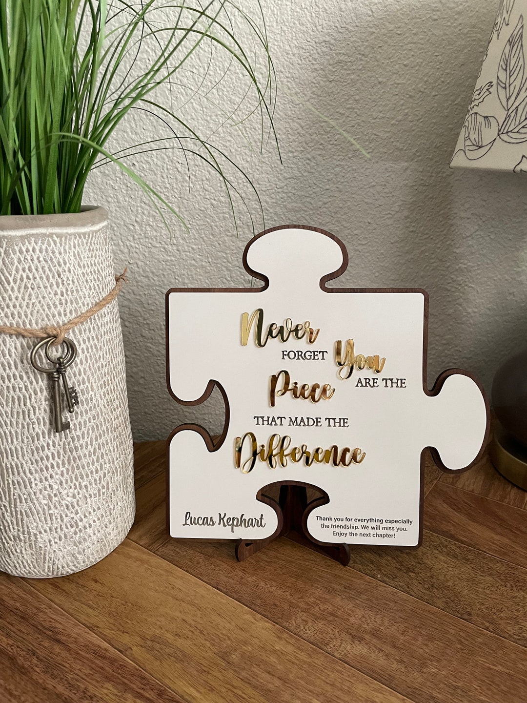 Engraved Company Logo Retirement Gift: Decorative Puzzle Piece - Etsy