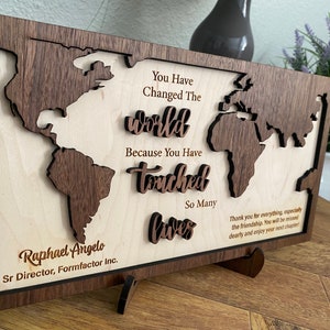 Personalized Retirement Gift: World Map Farewell Plaque - Etsy