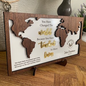 Personalized Retirement Gift: World Map Farewell Plaque - Etsy