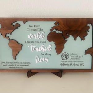 Personalized Retirement Gift: World Map Farewell Plaque - Etsy