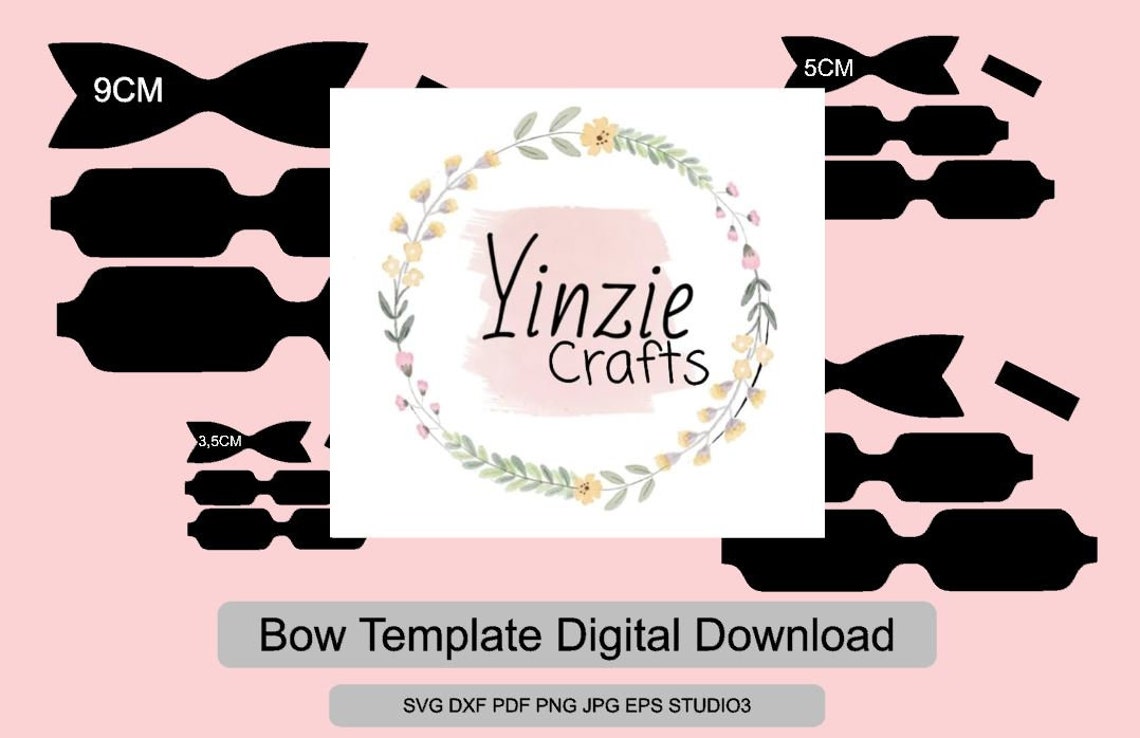 Style 2 Hair Bow Template Bow Cut File Faux Leather || Studio3, SVG ...