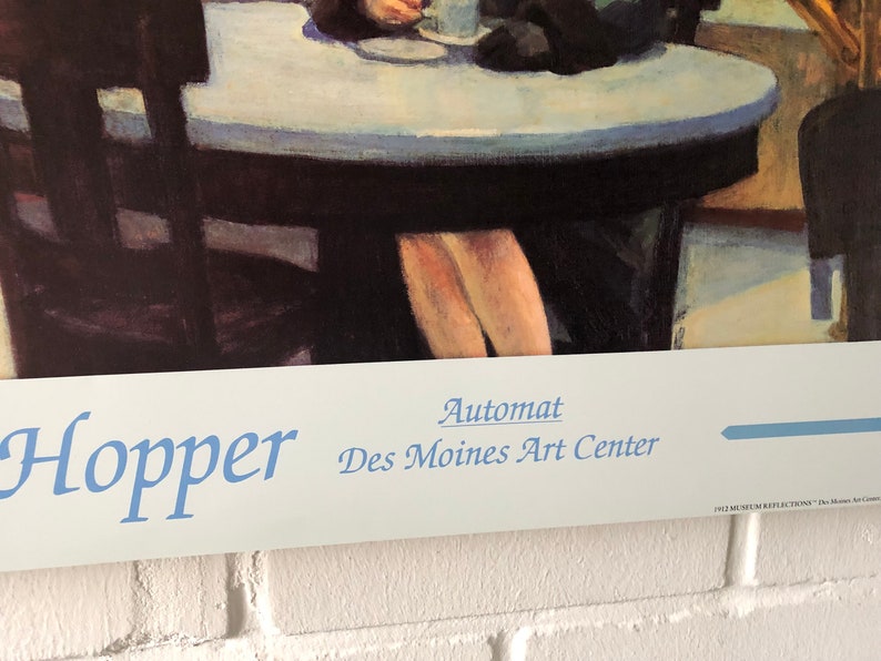 Original Poster, Edward Hopper, Automat, Des Moines Art Center, Woman ...