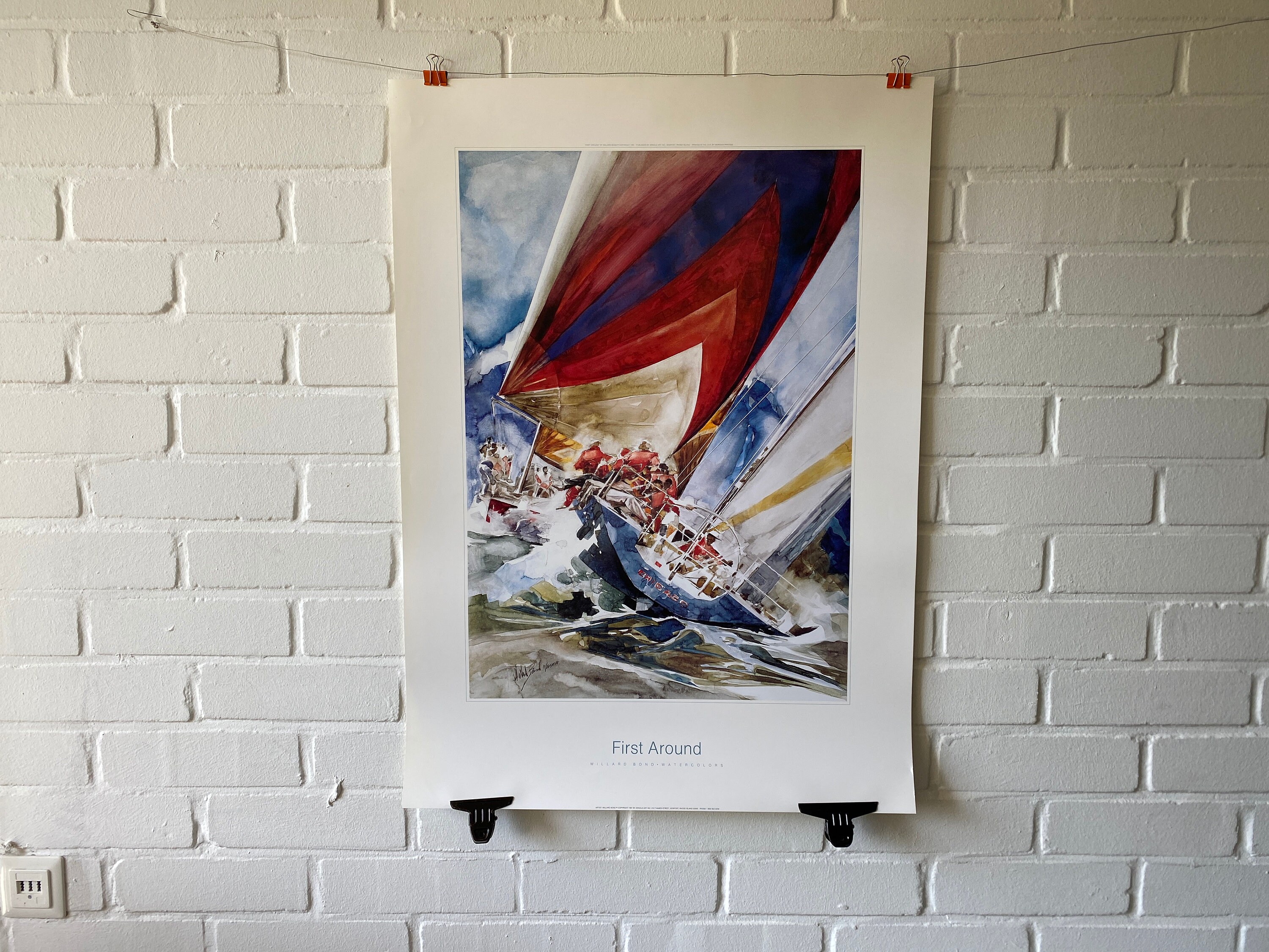 Original Poster, 1991, Willard Bond, First Around, Sailing, Boat, Sea ...