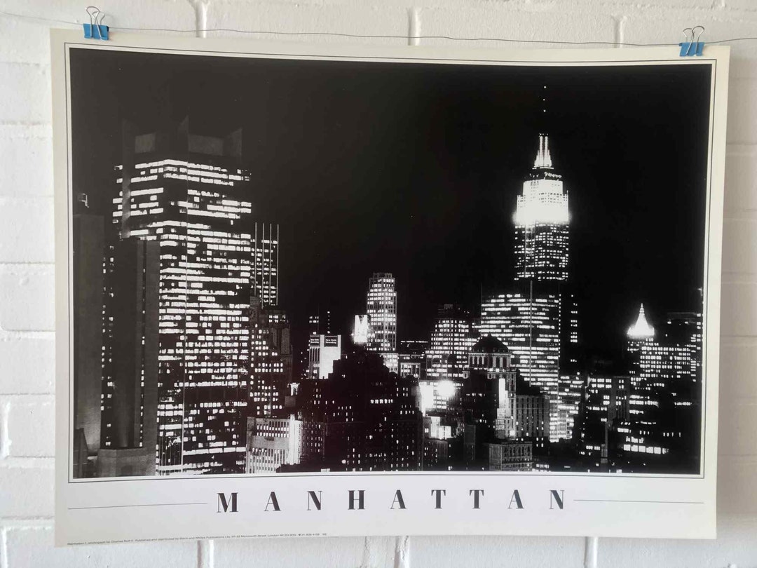 Original Manhattan Charles Roff Poster Black and White New - Etsy UK