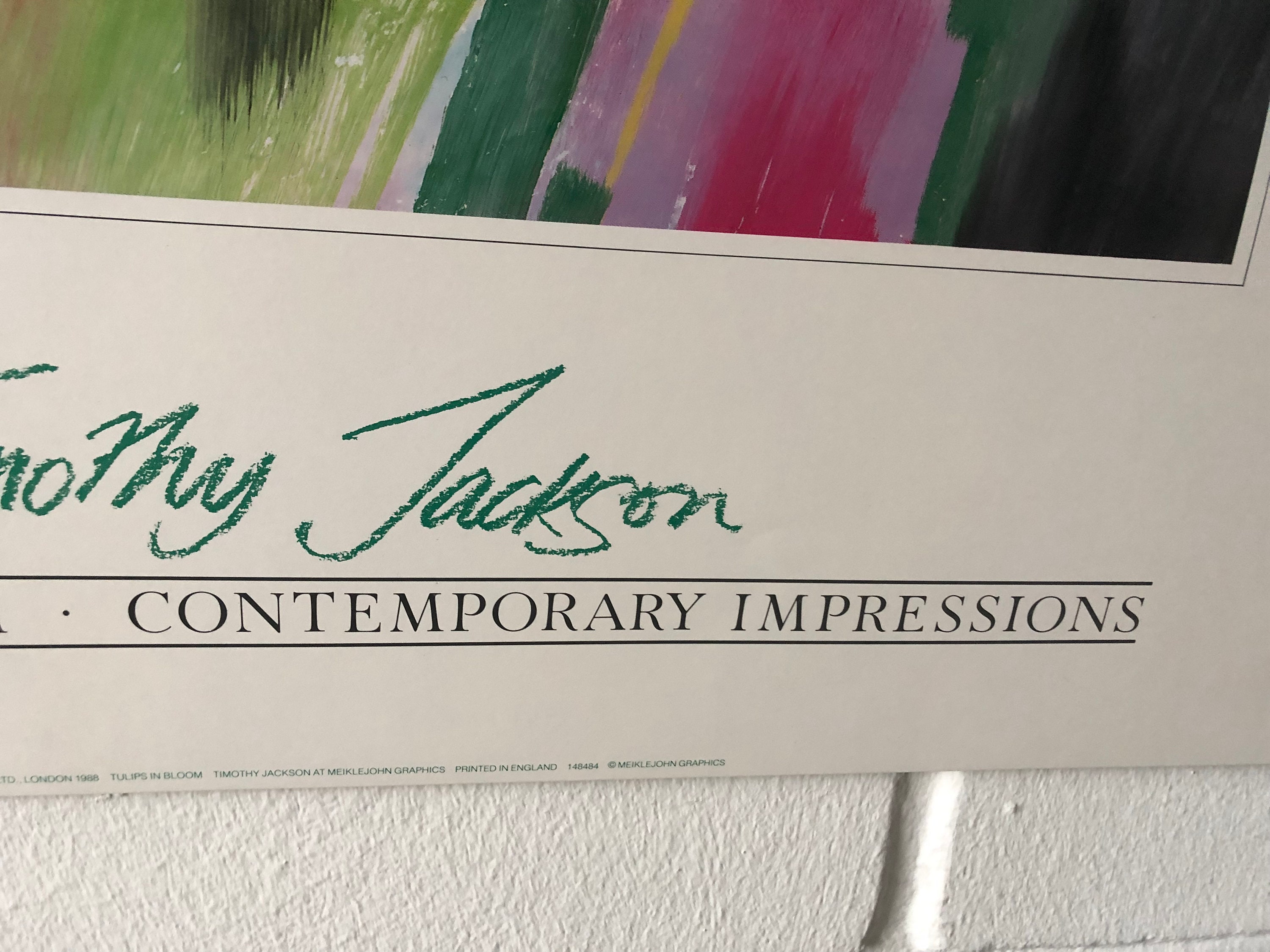 Original Poster, Timothy Jackson, Tulips, 1988, Vintage, Decoration ...