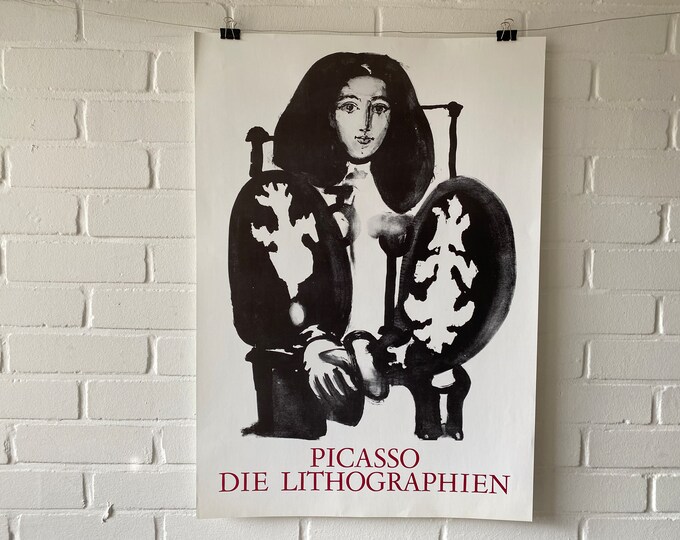 Original Poster, Pablo Picasso, 1990s, Woman, Chair, Sketch, Vintage ...