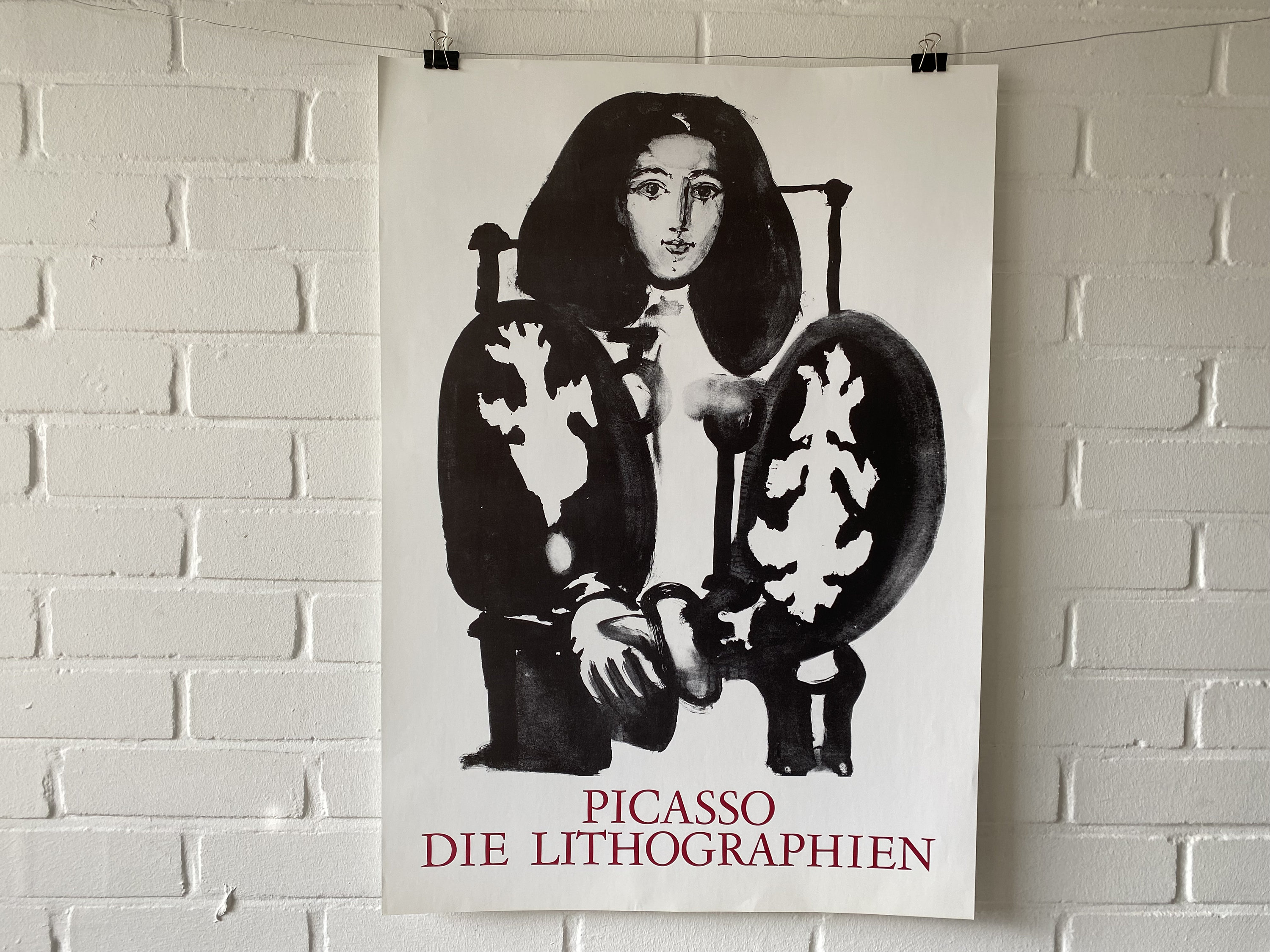 Original Poster, Pablo Picasso, 1990s, Woman, Chair, Sketch, Vintage ...