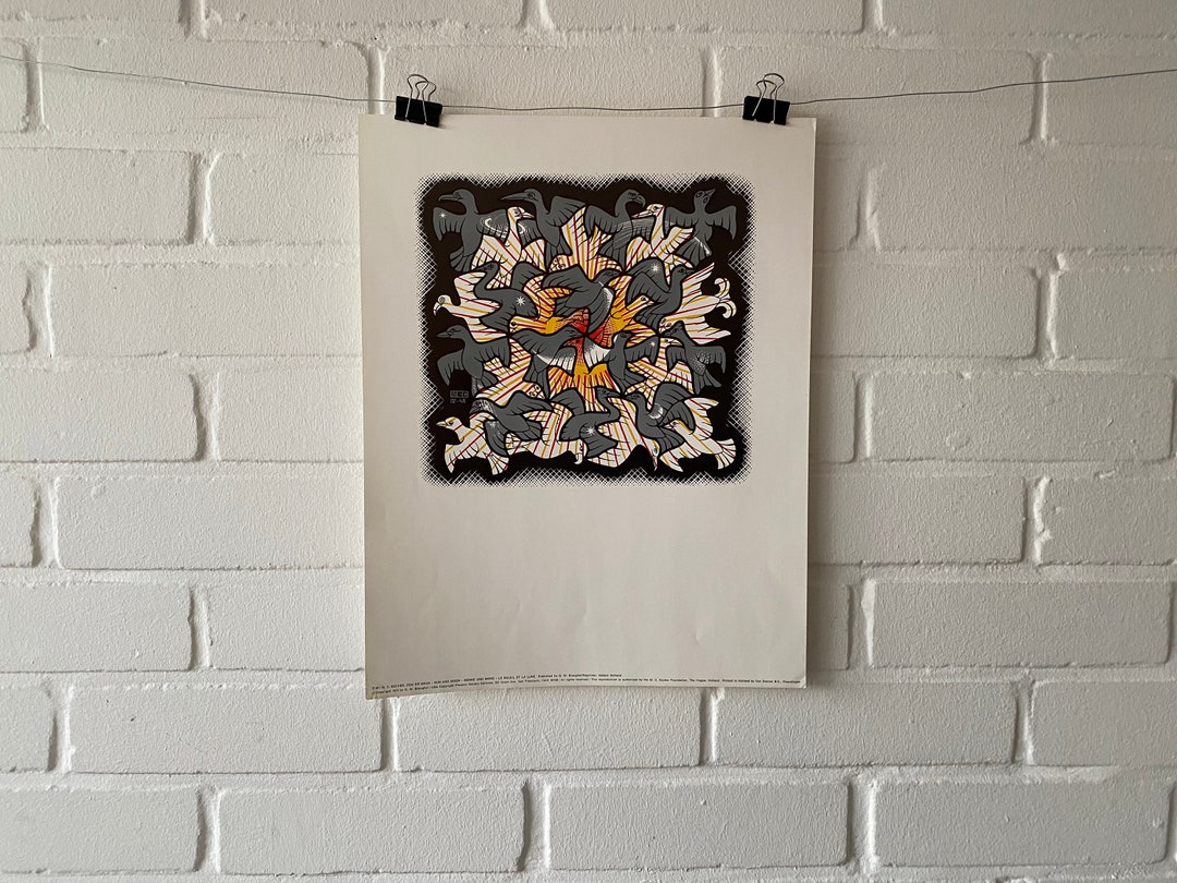 Original Poster, 1974 Copyright, M.C. Escher, Sun and Moon, Art ...