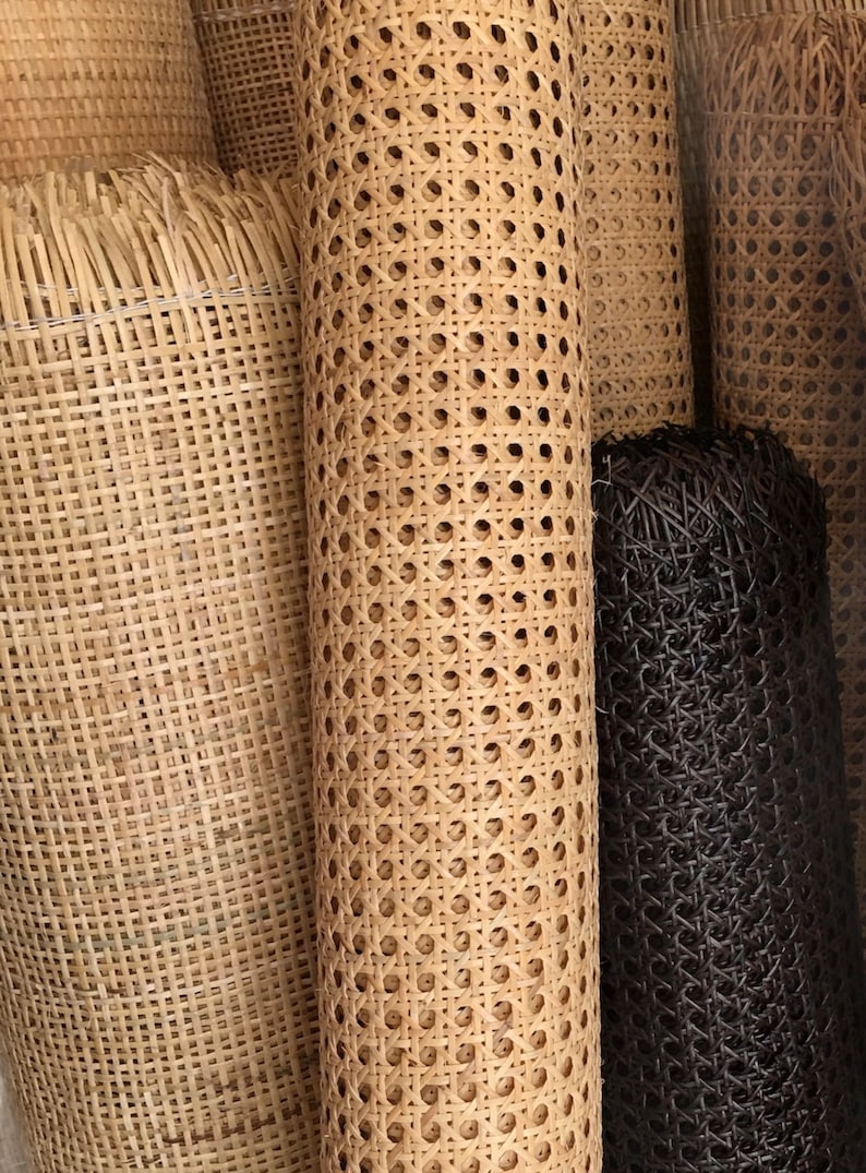 Natural Hexagon Cane Rattan Webbing, Open Weave Wicker Roll (16,18,20 ...