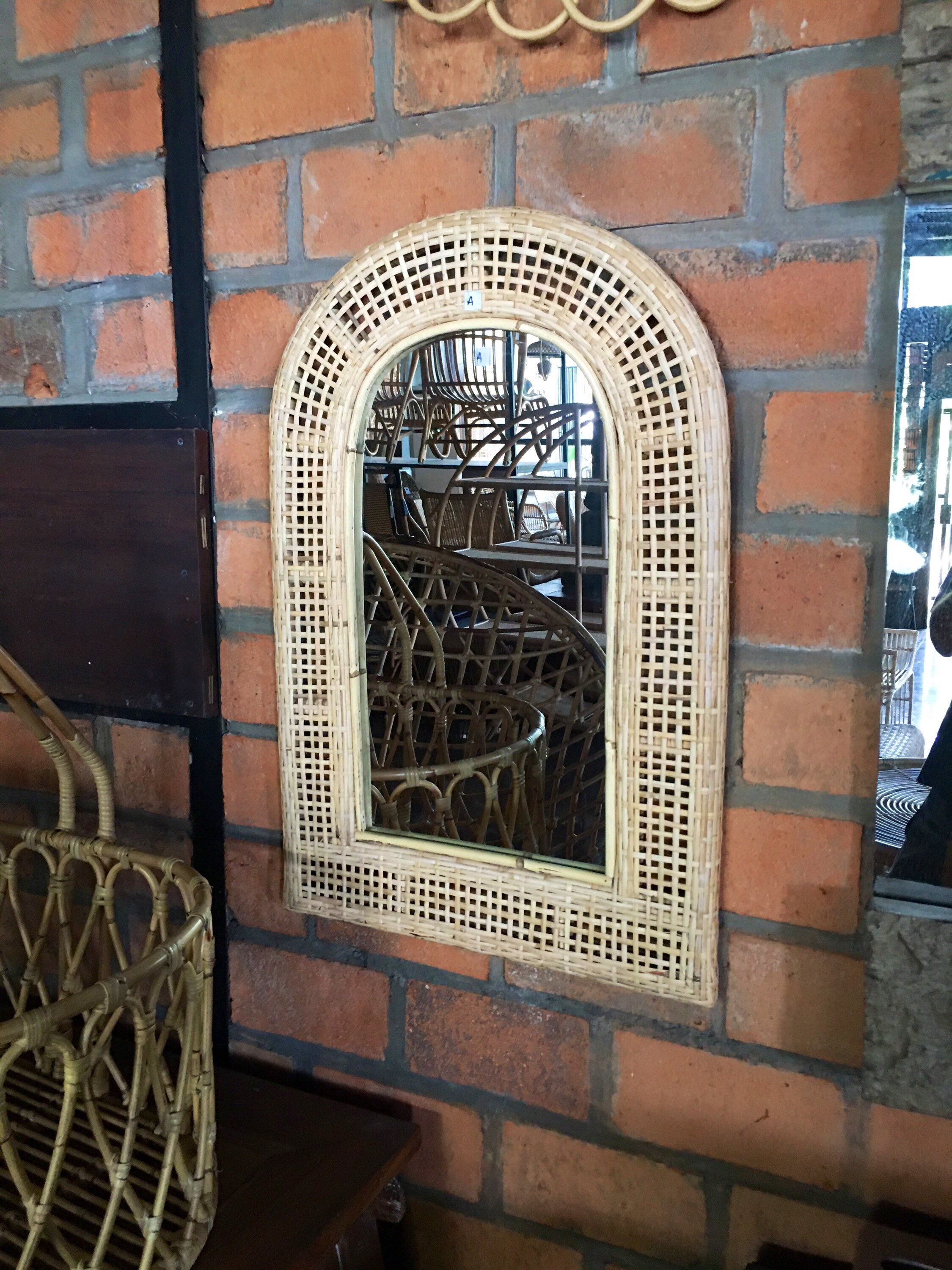 Rattan Woven Mirror Large Arsh Mirror Rattan Arched Mirror - Etsy