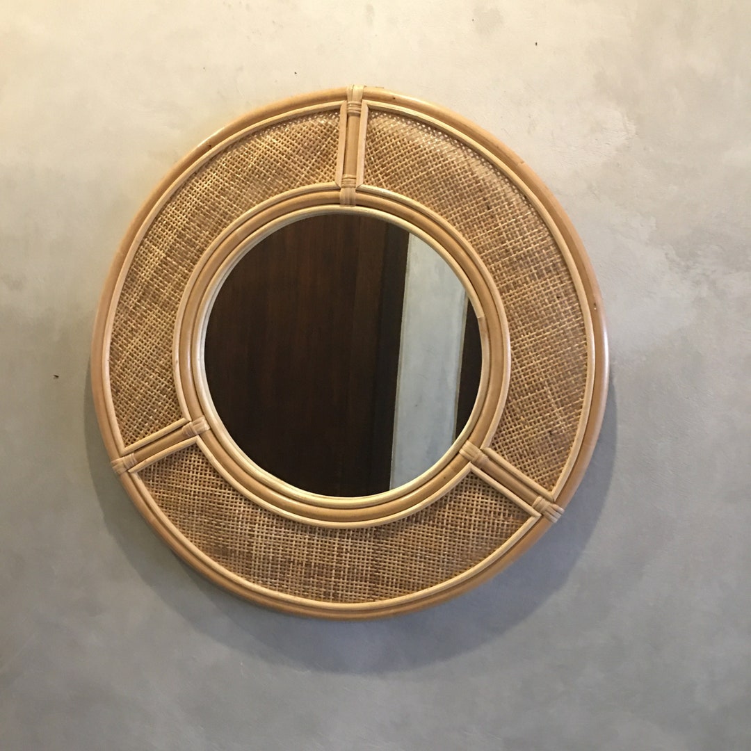 Rattan Round Mirror, Rattan Circle Mirror, Cane Square Webbing Mirror ...