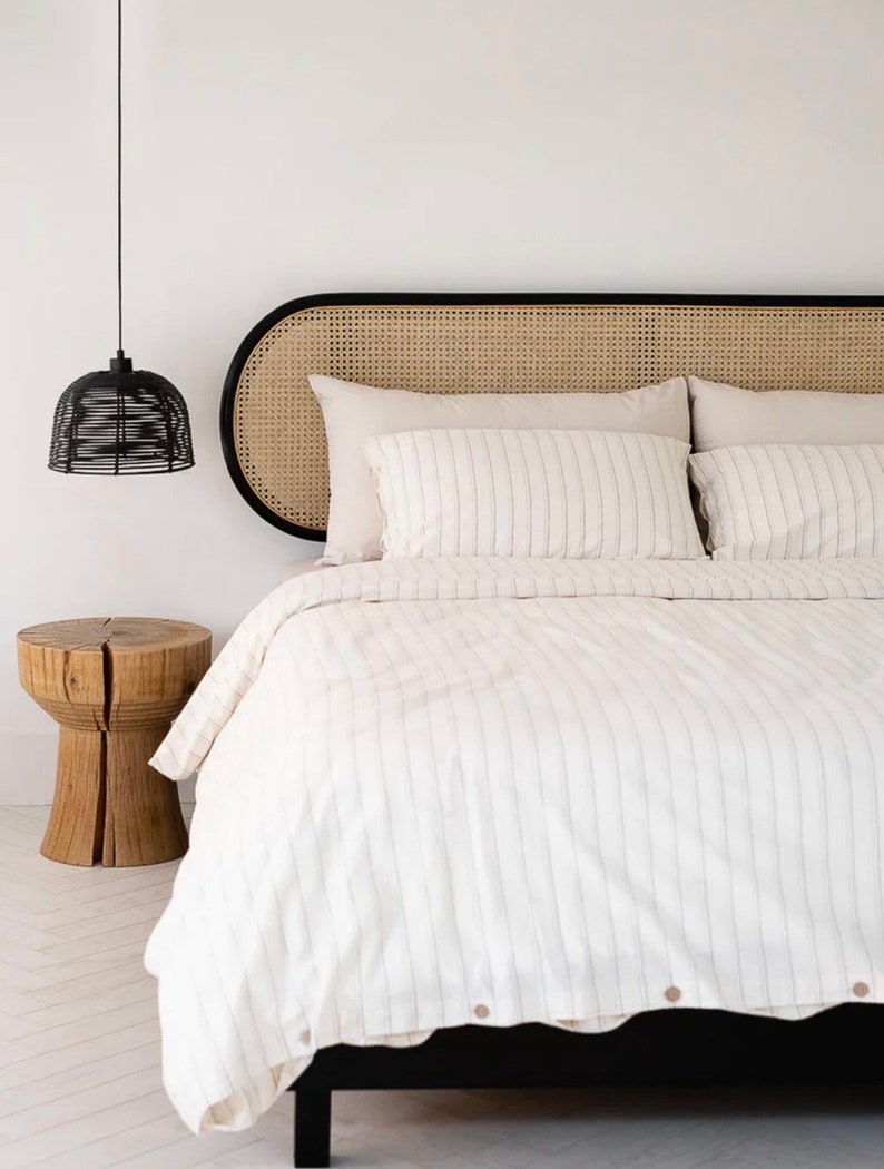 Rattan Black Frame Headboard - Natural Oval Frame Bedhead - Wall ...