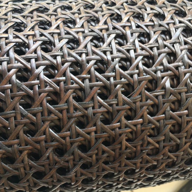 Rattan Dark Chocolate Open Weave Black Color Woven, Cane Webbing ...