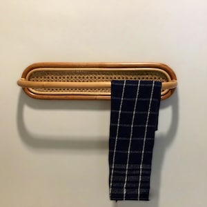 20 Rattan Large Towel Hanger, Rattan Towel Bar, Wicker Towel Shelf ...