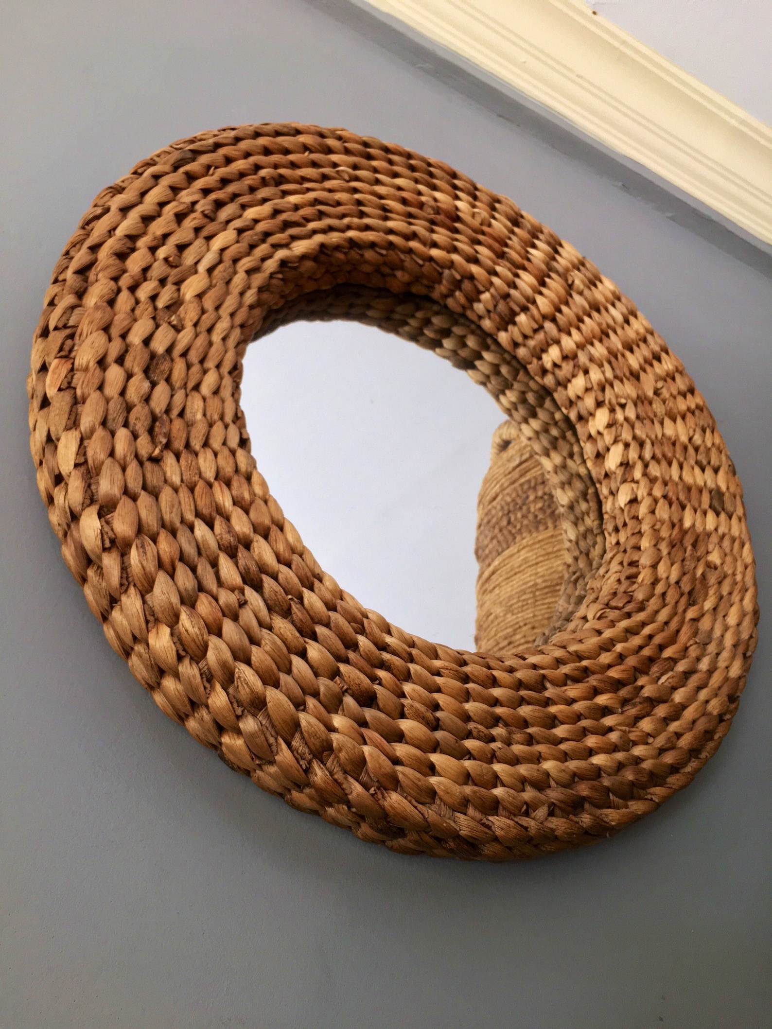 Banana Leaf Mirror Handwoven Rustic Style Organic Rope - Etsy