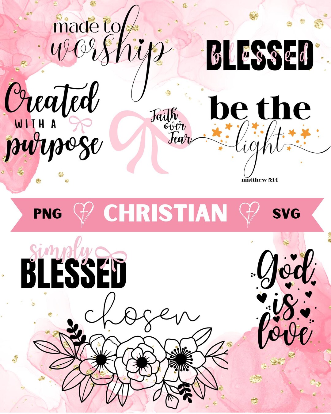Christian SVG Bundle, Coquette Christian Svg Png, Religious Svg Png ...