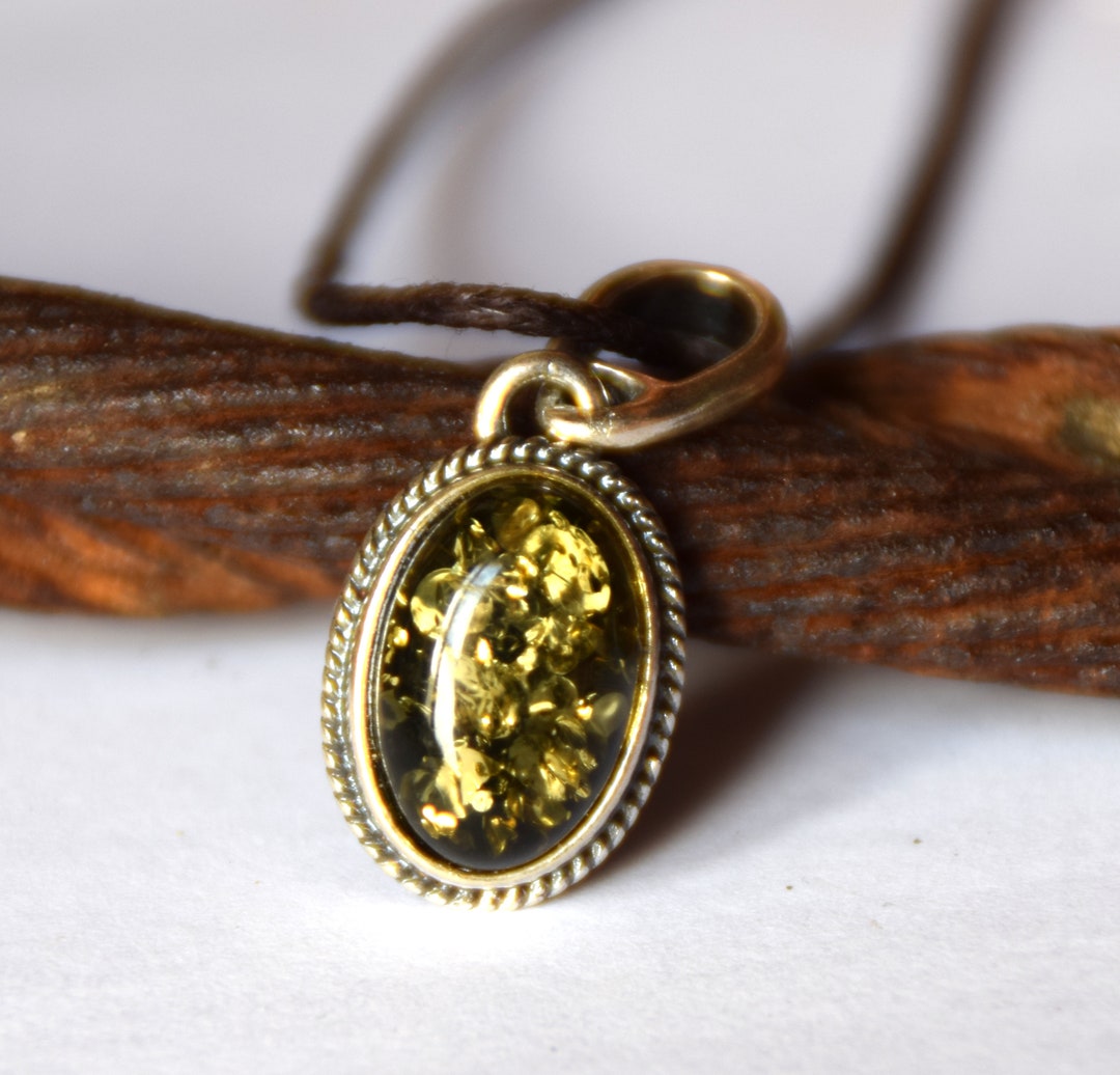 MJ Baltica, Pendant, Baltic Natural Amber, 925 Silver, Fine, Delicate ...