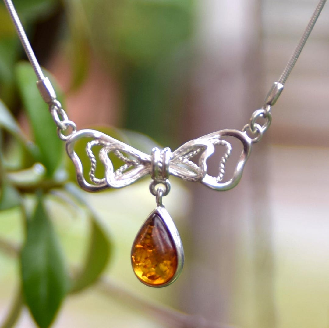 MJ Baltica, Necklace, Baltic Natural Amber, 925 Silver, Handcrafted ...