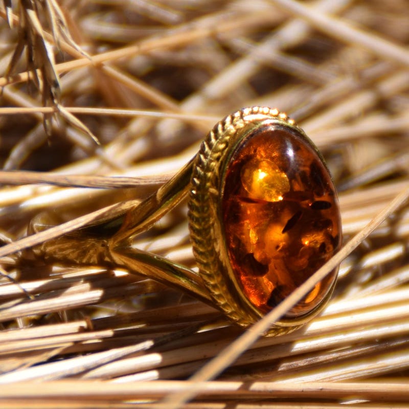 Amber Engagement Ring - Etsy