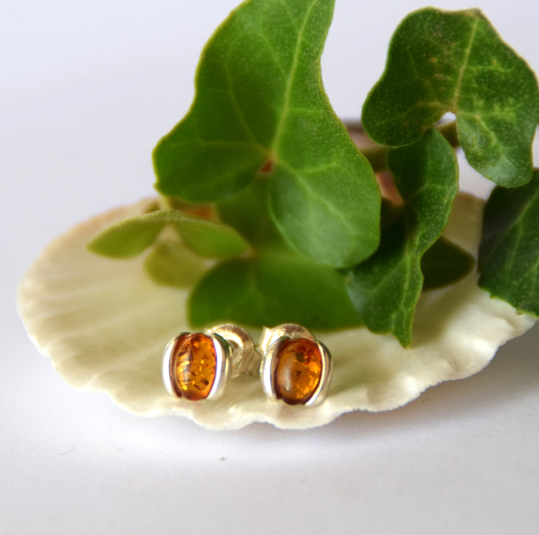 MJ Baltica, Earrings, Natural Baltic Amber, 925 Silver, Elegant ...