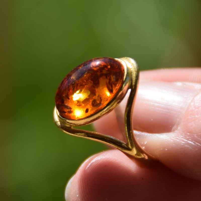 Amber Engagement Ring - Etsy
