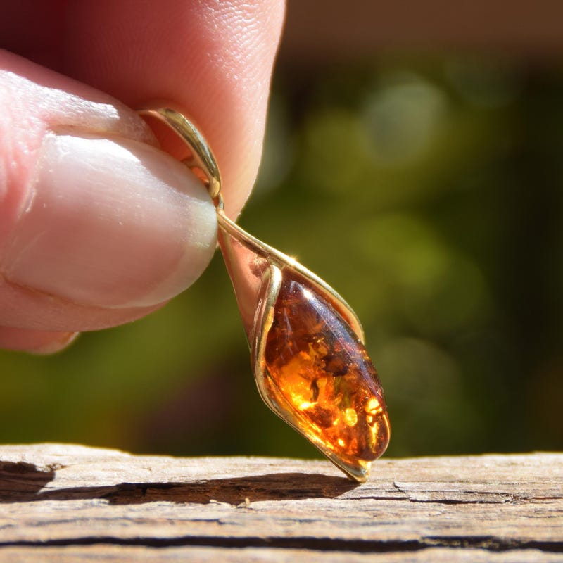 Floral Amber Pendants - Etsy