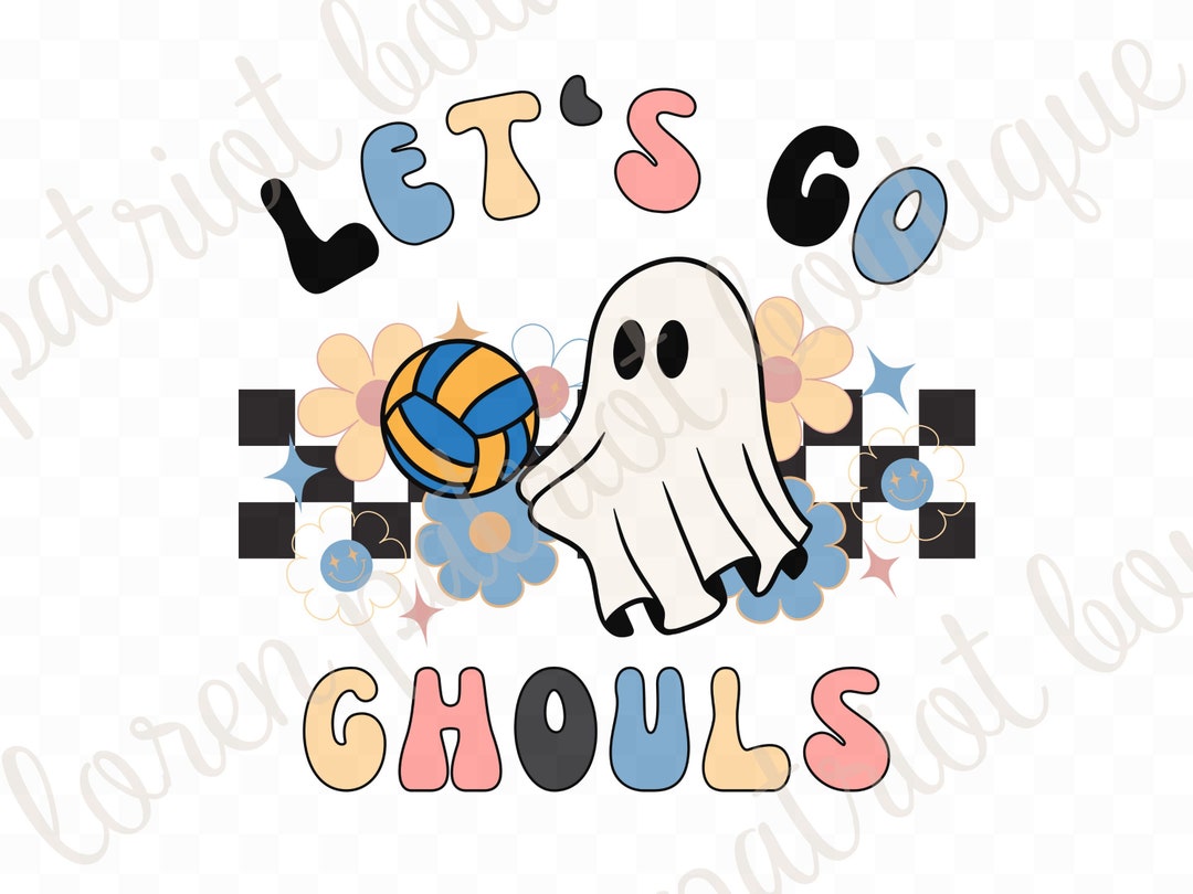 Halloween Volleyball Mom Ghost Design: Retro Ghouls SVG PNG (digital ...