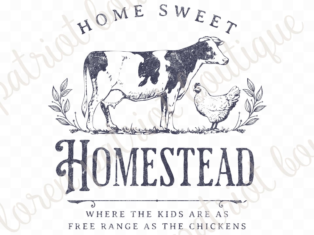 Home Sweet Homestead SVG: Farmhouse Cow & Chicken (digital Download) - Etsy