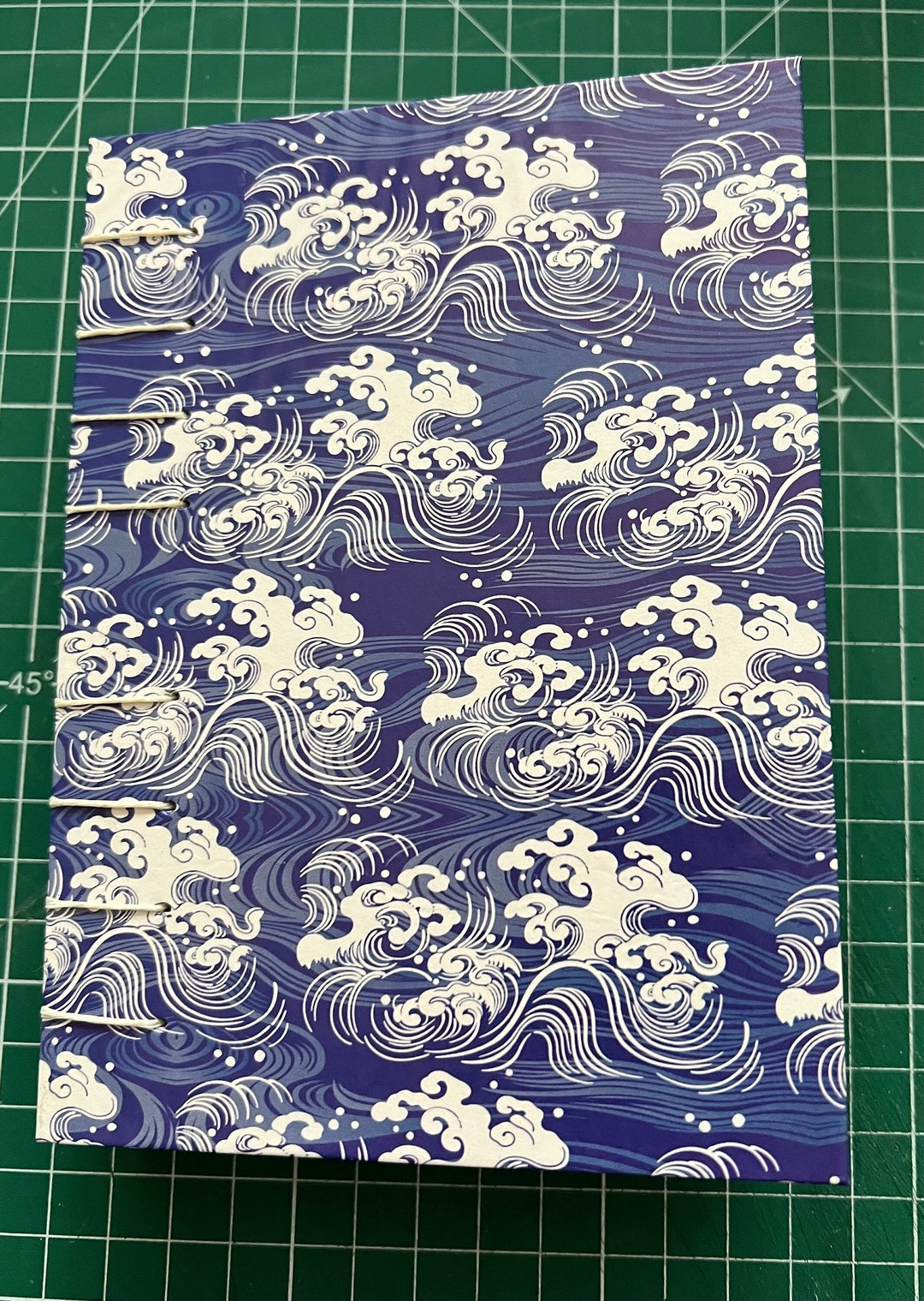 Chiyogami Japanese Wave Design Origami Paper A6 55gsm Graph Grid 5mm Paper Coptic Stitch ...