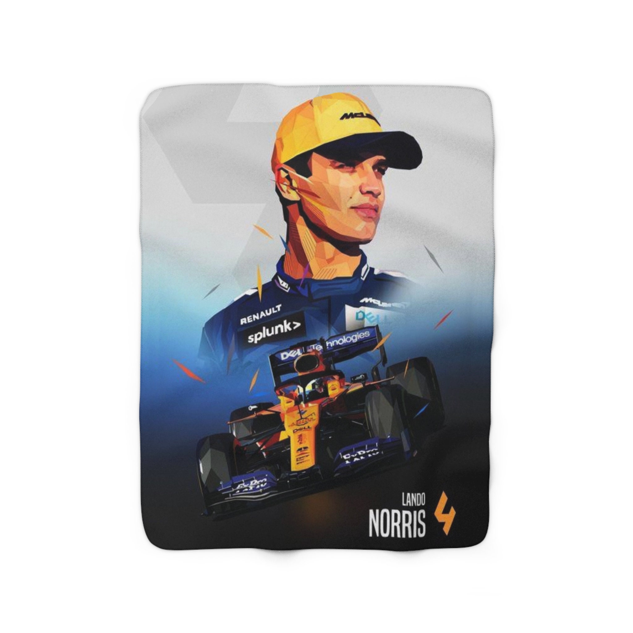 Lando Norris Low Poly 1 Sherpa Fleece Throw Blanket Lando Norris Low ...