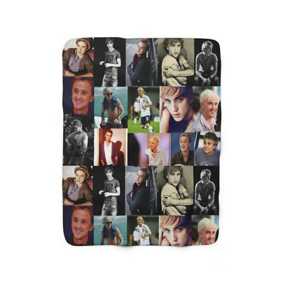 Tom Felton Photo Collage Series 7 Sherpa Fleece Throw Blanket | Etsy