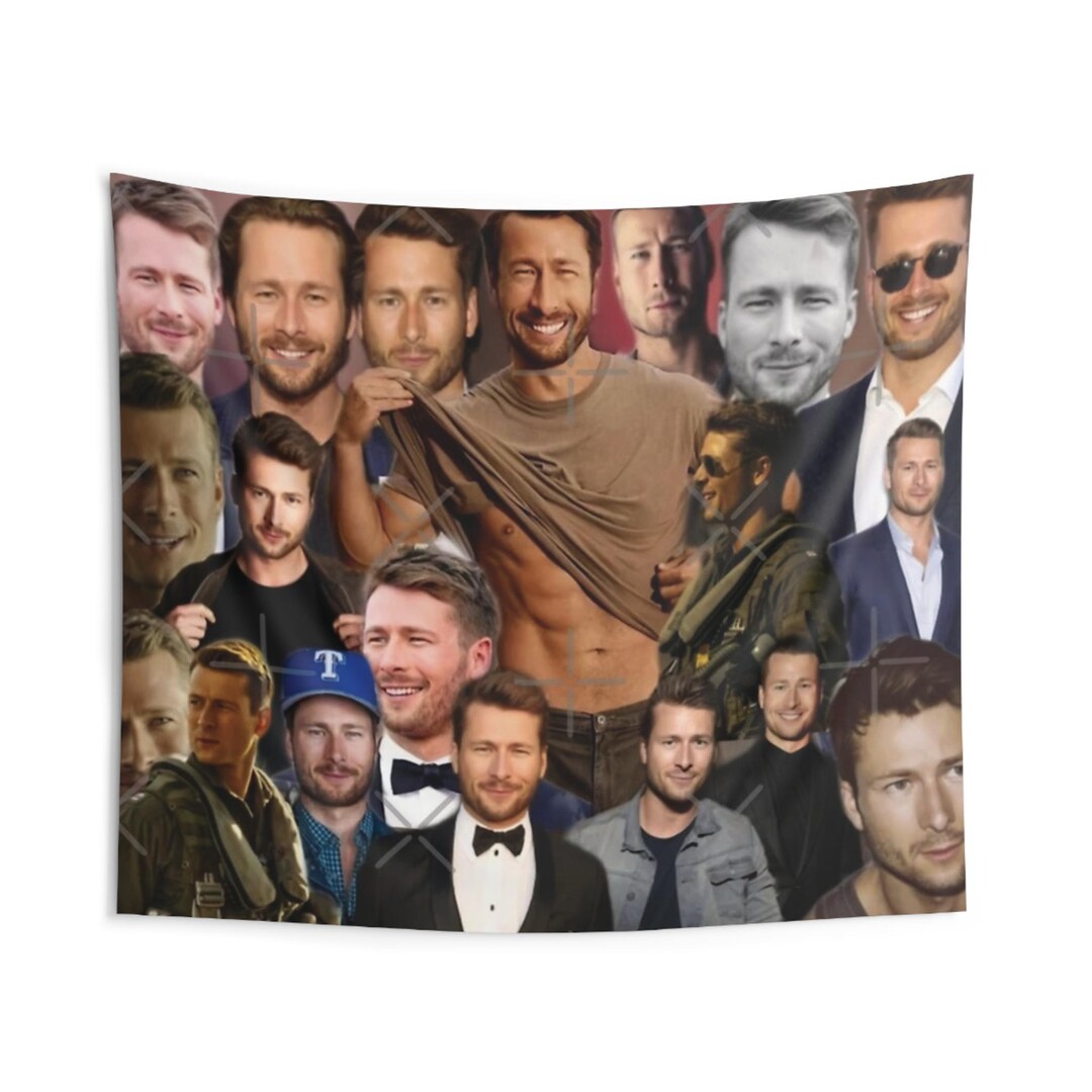 Glen Powell Collage Indoor Wall Tapestry Tapestries | Glen Powell ...